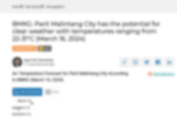 BMKG: Parit Malintang City has the potential for clear weather with ...