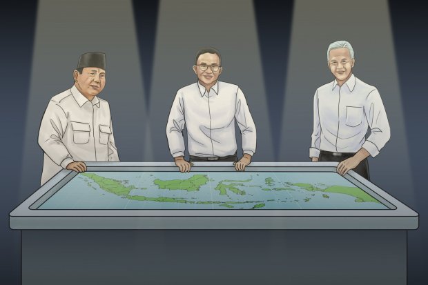 Peta Elektabilitas Prabowo vs Ganjar vs Anies, Bagaimana Jokowi Effect ...