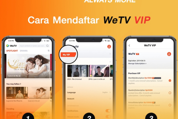 Cara Mudah Berlangganan VIP WeTV Lengkap Cara Bayarnya - Film Katadata.co.id