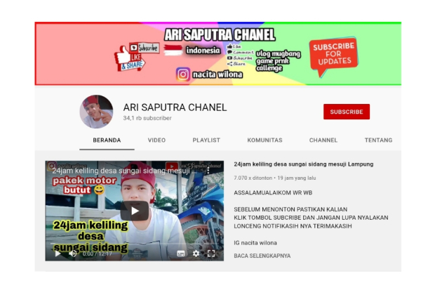 Sosok Ari Saputra, YouTuber Dihina Miskin Kini Ramai Subscriber - Hits Katadata.co.id