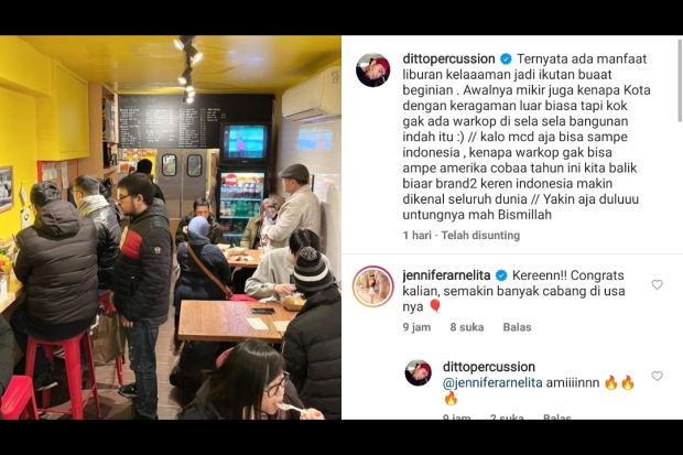Cerita Ditto Percussion dan Ayudia Buka Bisnis Warkop di New York ...