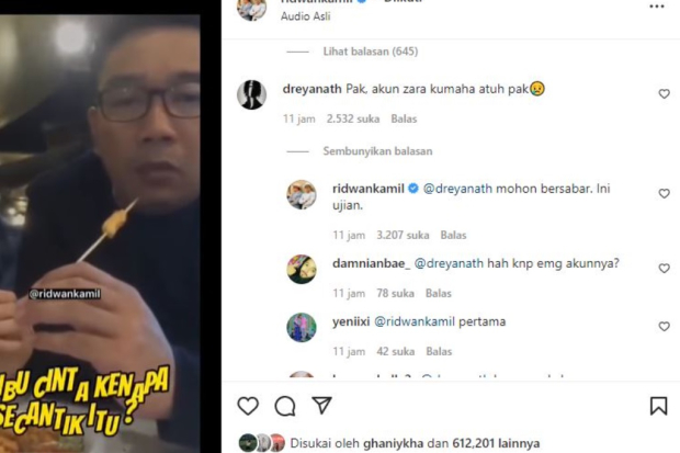 Akun IG Zara Anak Ridwan Kamil Diretas, Foto Bareng Eril Lenyap - Hits ...