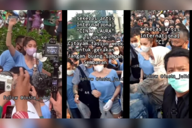 Cinta Laura Pungut Sampah di Citayam Fashion Week, Netizen Sindir Jeje - Hits Katadata.co.id