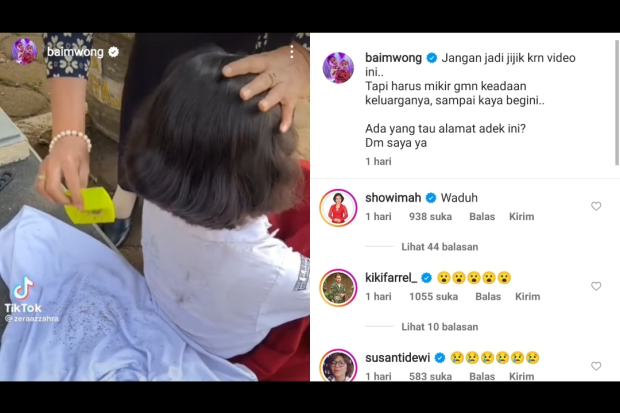 Terbang ke Solo, Baim Wong Ungkap Alasan Temui Bocah SD Penuh Kutu - Hits Katadata.co.id