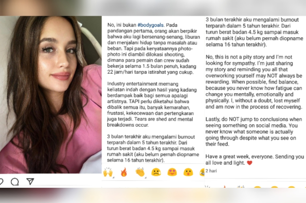 Cerita Cinta Laura Kerja 18 Jam Sehari, Alami Burnout hingga Masuk RS - Hits Katadata.co.id