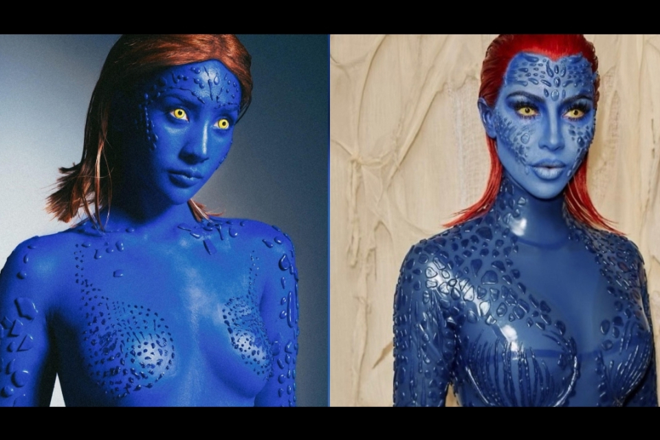 Adu Gaya Anya Geraldine dan Kim Kardashian Jadi Mystique di Halloween - Hits Katadata.co.id