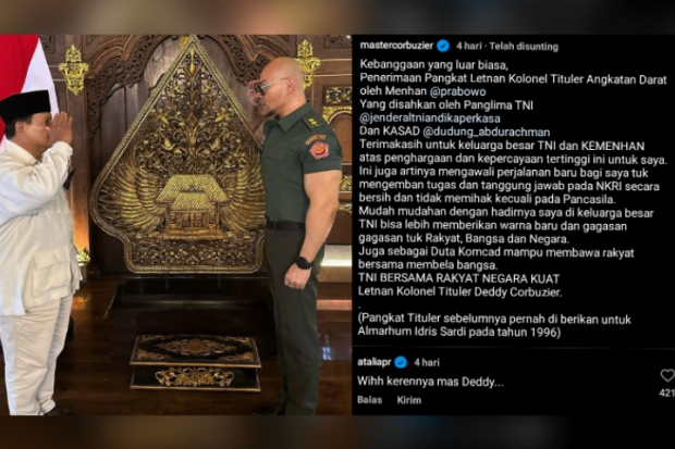 4 Fakta Deddy Corbuzier Resmi Terima Gelar Letkol Tituler TNI - Hits ...