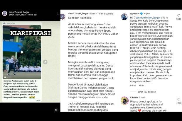 Agnez Mo Soroti Soal Viralnya 2 Pelajar Jago Dansa Tapi Dihujat - Hits Katadata.co.id