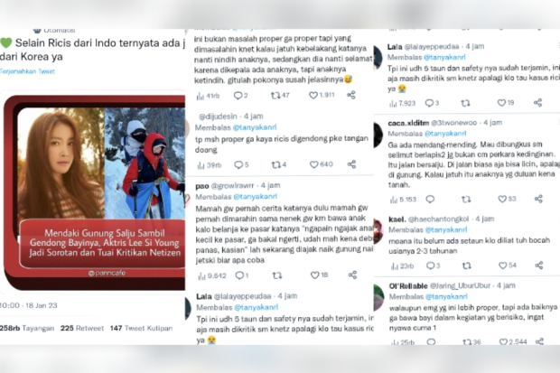 Hiking Sambil Gendong Anak, Lee Si Young Disebut Ria Ricis Versi Korea - Korea Katadata.co.id