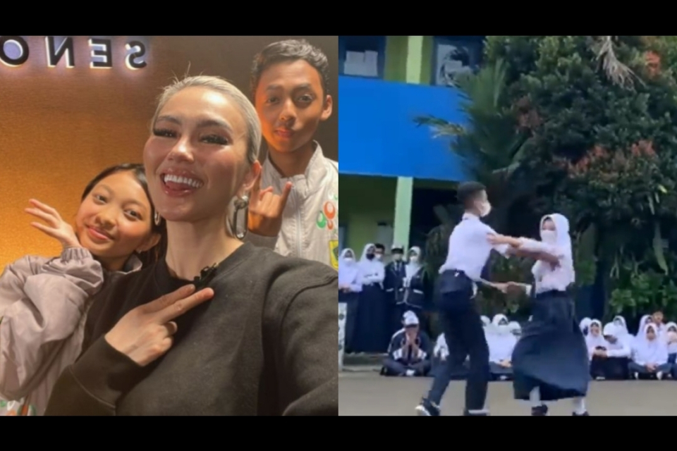 Momen Agnez Mo Bertemu Dua Siswa SMPN 1 Ciawi yang Jago Dansa - Hits ...