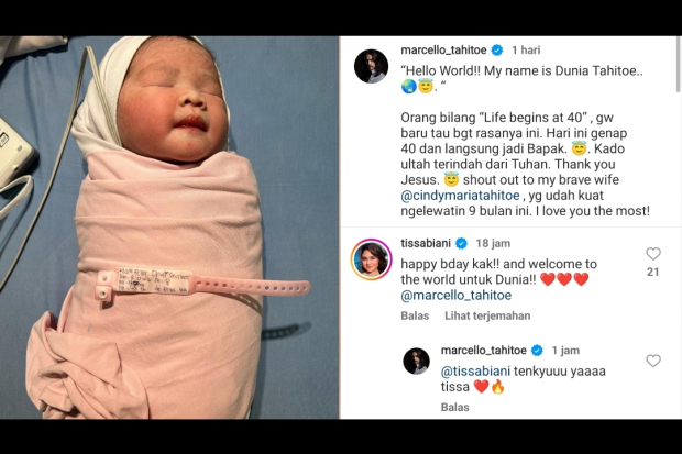 3 Momen Ello Dikaruniai Anak Pertama di Usia 40, Diberi Nama Dunia ...