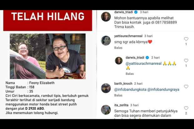 Sosok Feony Elizabeth, Anak Barry Prima yang Dilaporkan Hilang - Hits Katadata.co.id