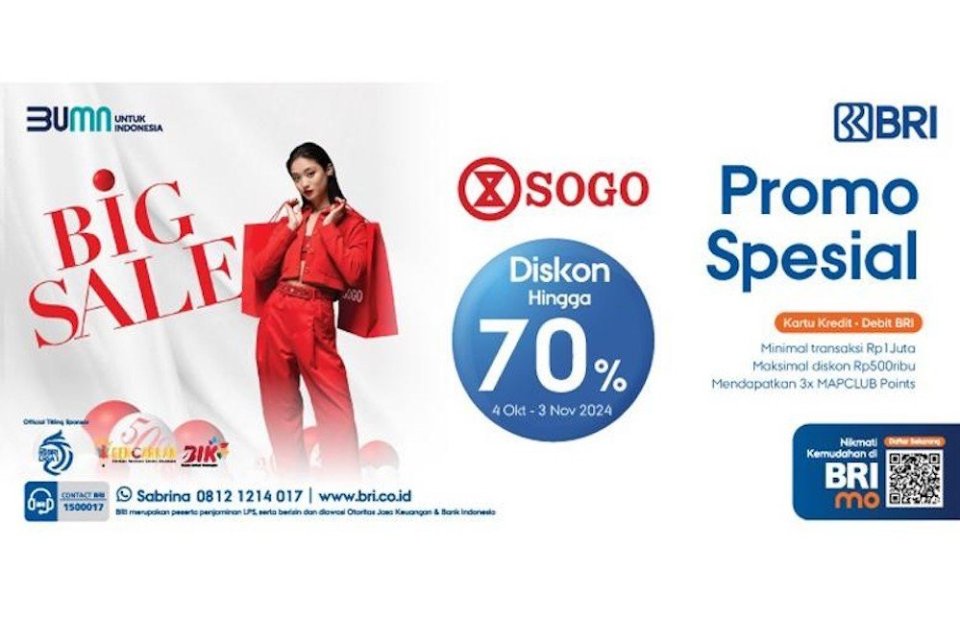 Belanja di Sogo Makin Seru Saat Payday, Nikmati Promo Spesial dari BRI - Info Katadata.co.id