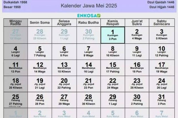 Berita Kalender Jawa Mei 2025 Terbaru dan Terkini Hari Ini - Katadata.co.id